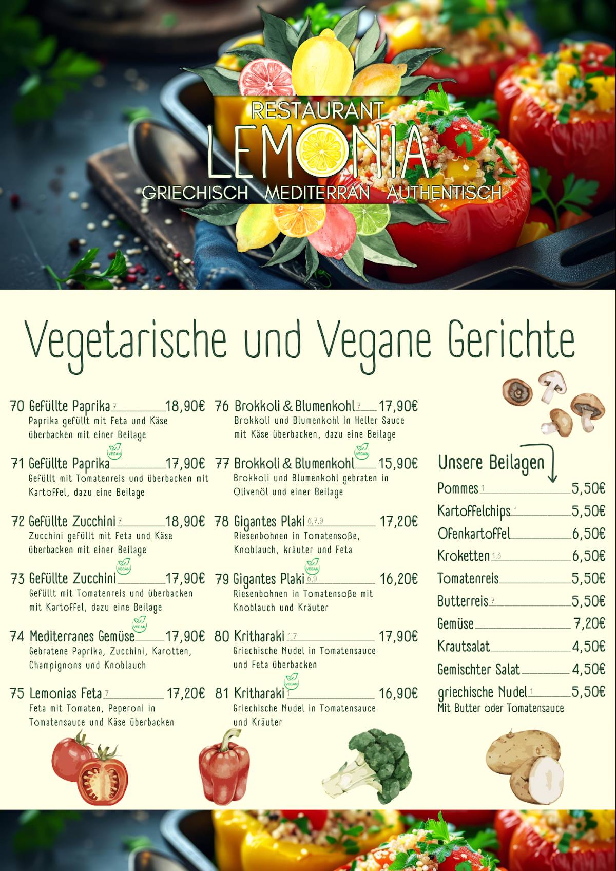 Speisekarte von Restaurant Lemonia, Ottersberg