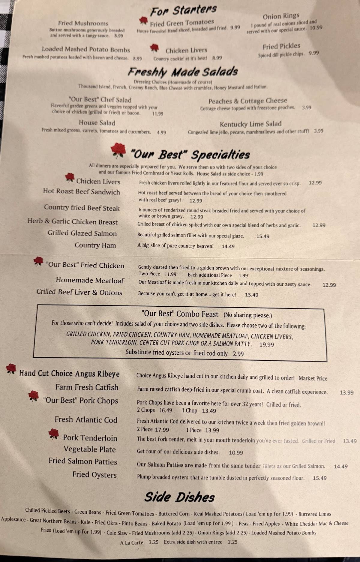 Menu at Our Best restaurant, Smithfield