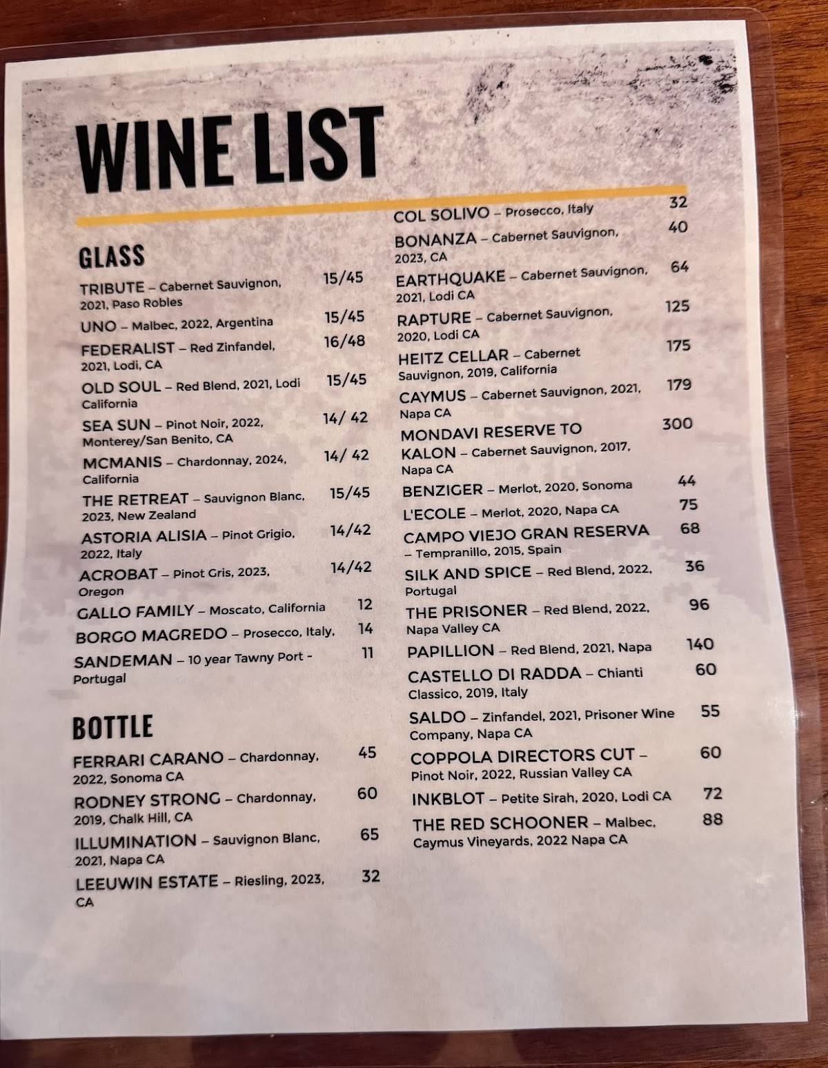 Menu at Outlaw Restaurant, Ouray