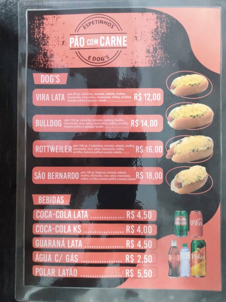 Menu em Pão com carne pub & Bar, Viamão