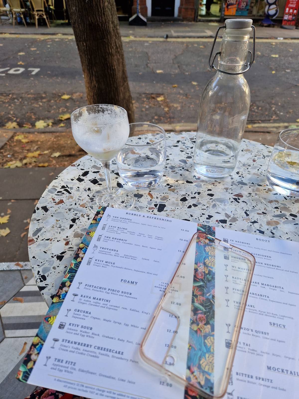 Menu at Pinch pub & bar, London, 9-11 Tottenham St