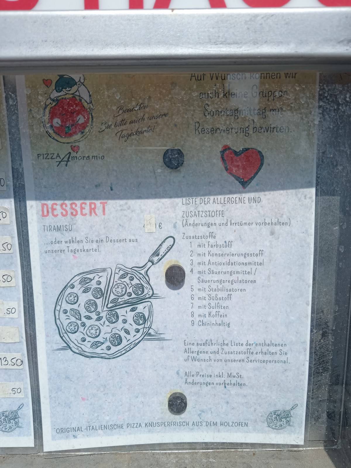 Speisekarte von PIZZA Amore Mio, Zeil am Main
