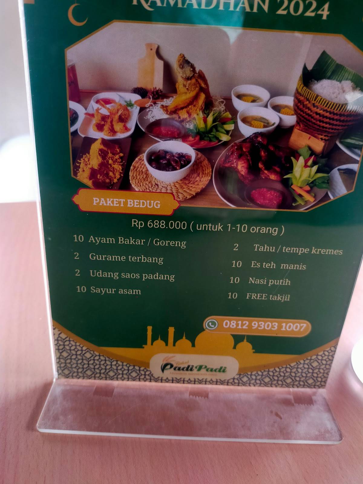 Menu at Padi Padi Restoran restaurant, Julang