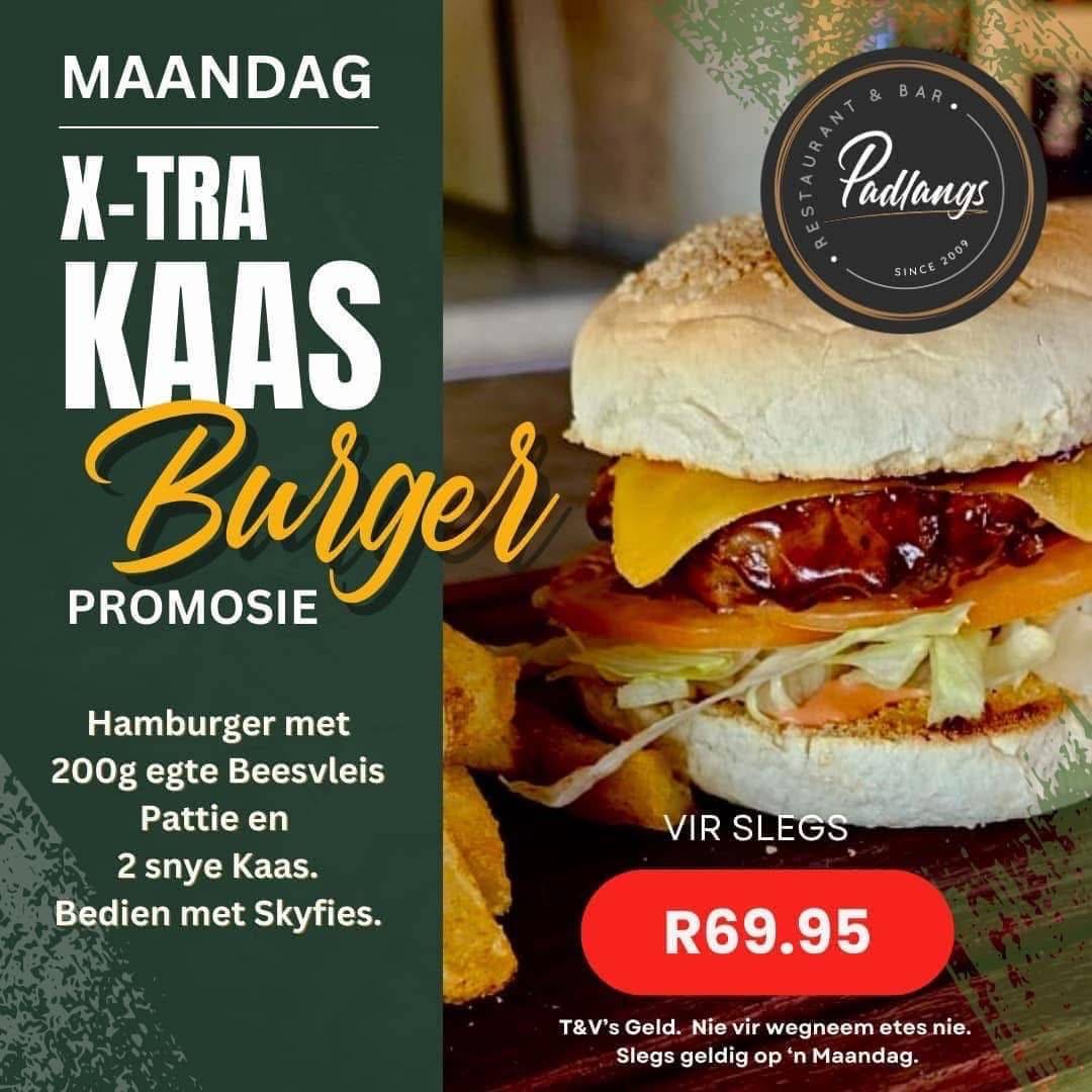 Menu at Padlangs Restaurant & Bar, Pretoria, Derdepark Centre