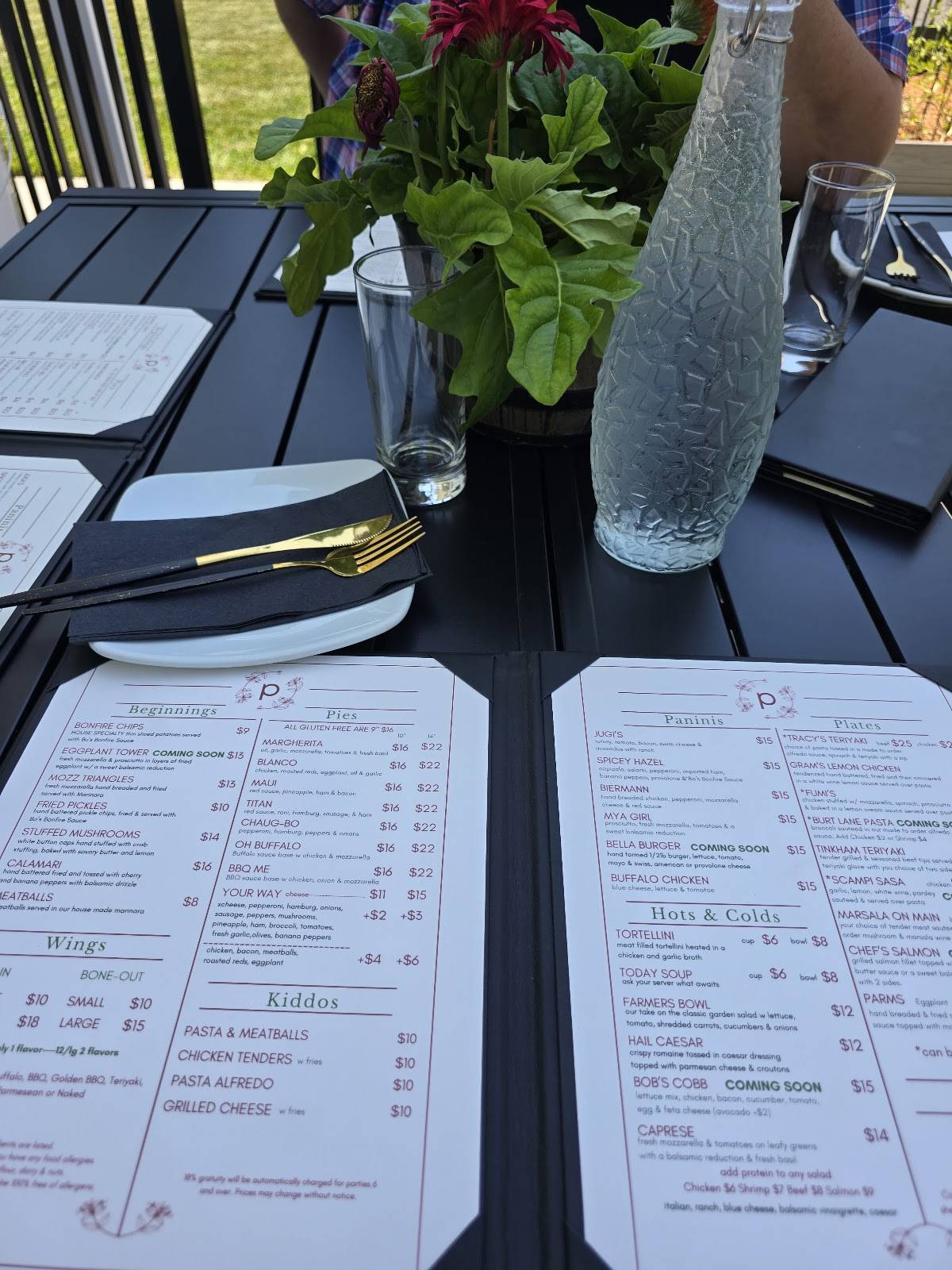 Menu at Pafumi's on main pizzeria, Wilbraham