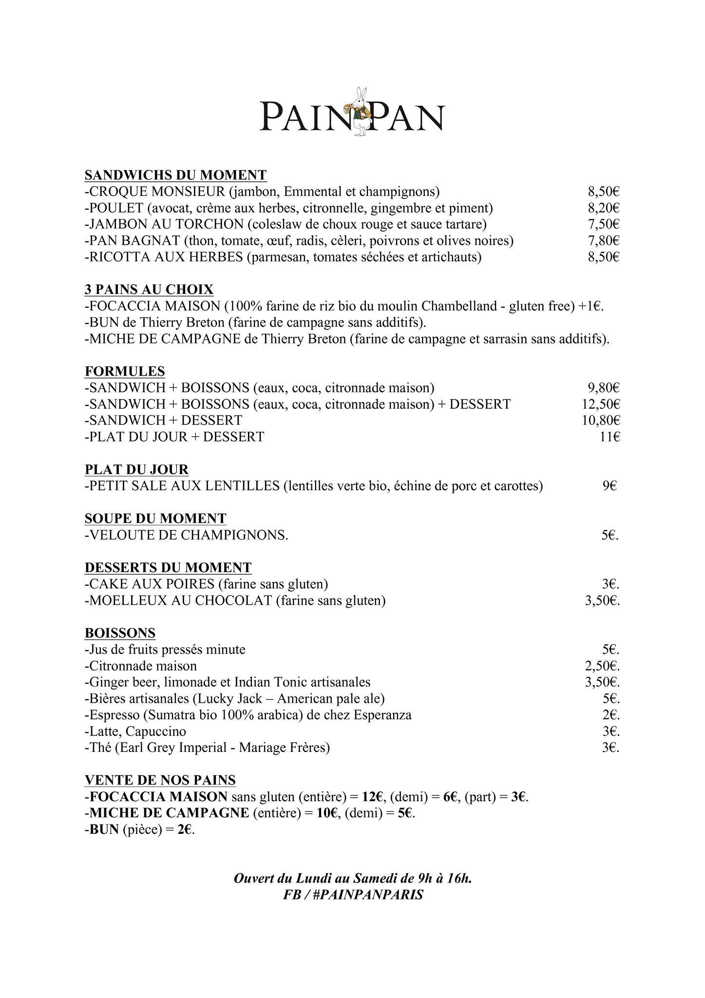 Carta de Pain Pan, Paris