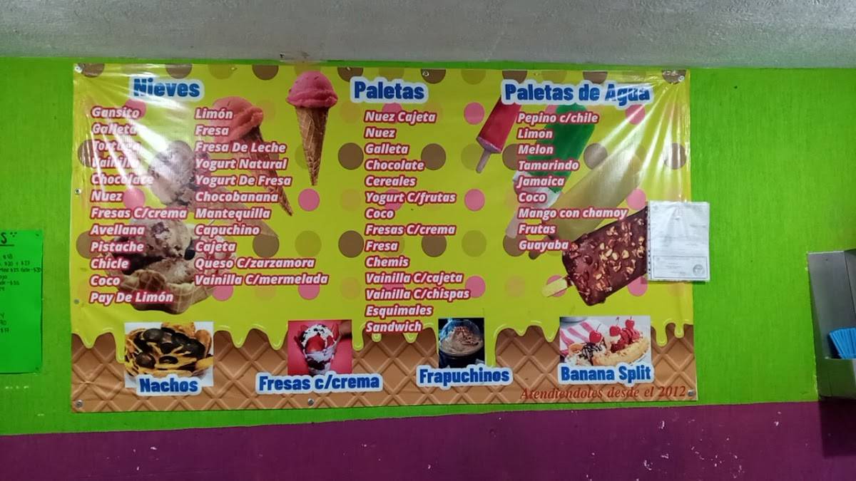 Menu at Paletas Y Helados Alaska desserts, Puente Grande