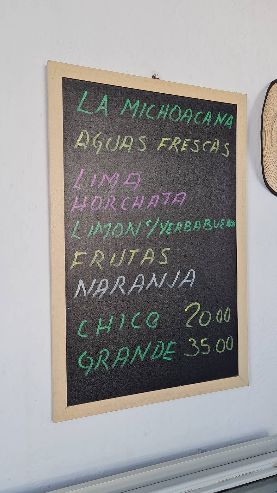 Menu at Paleteria Y Neveria La Michoacana restaurant, Puerto Vallarta