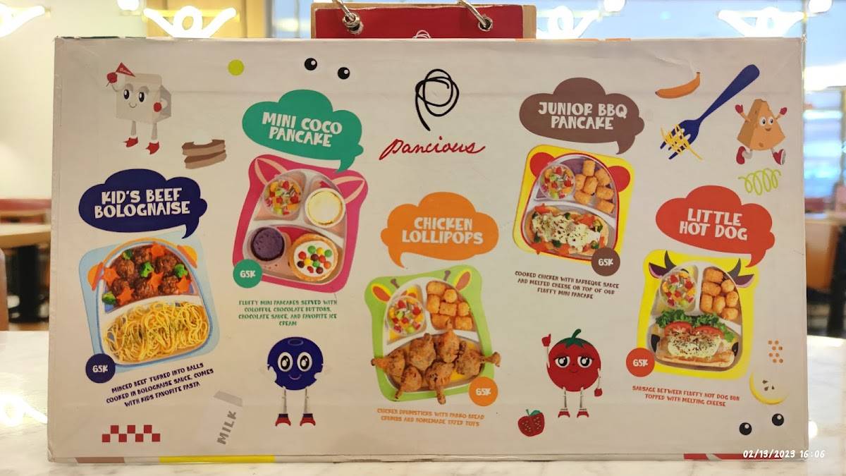 Menu at Pancious Summarecon Mall Serpong desserts, Tangerang