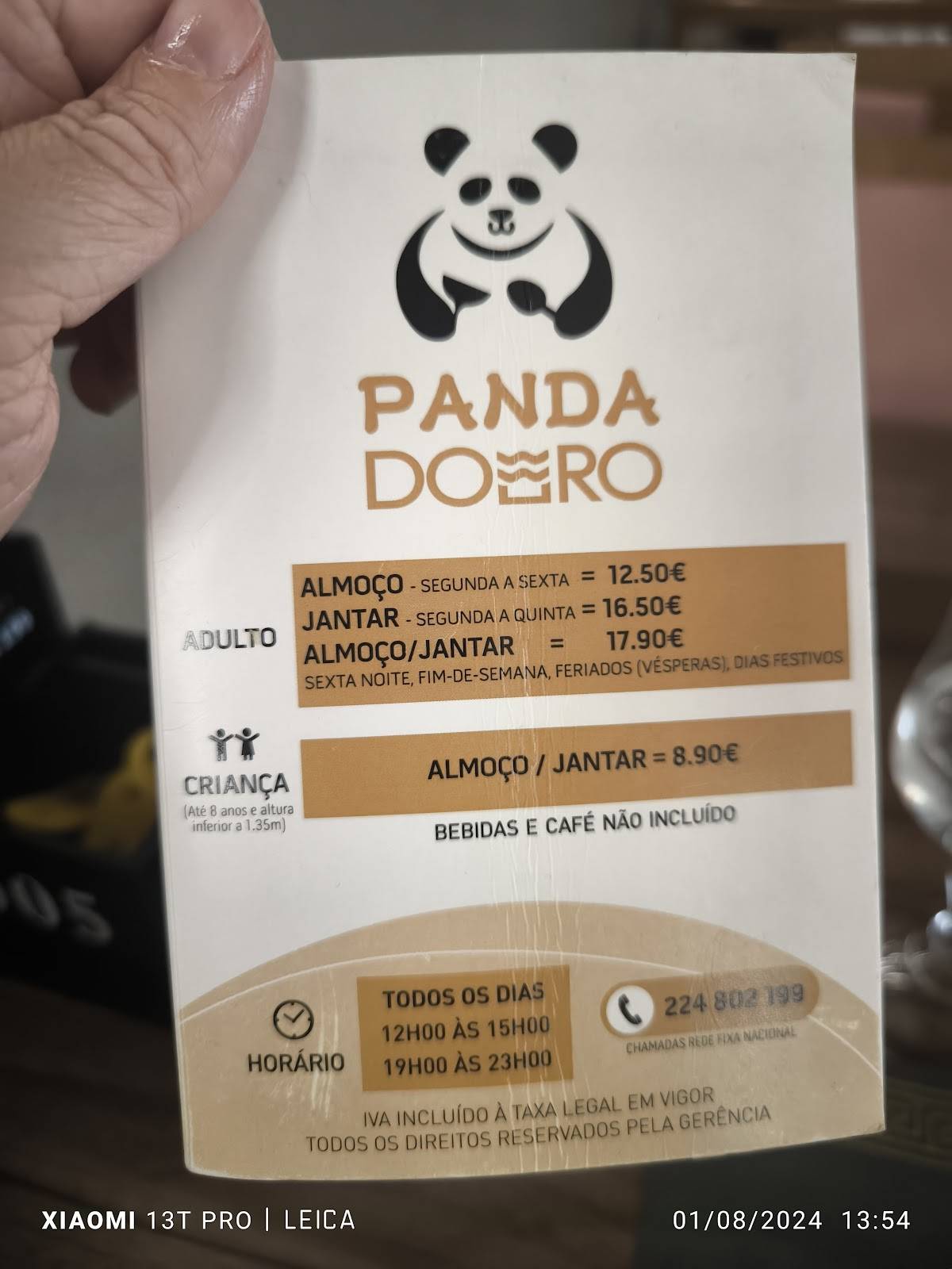 Menu em Panda Douro restaurante, Rio Tinto