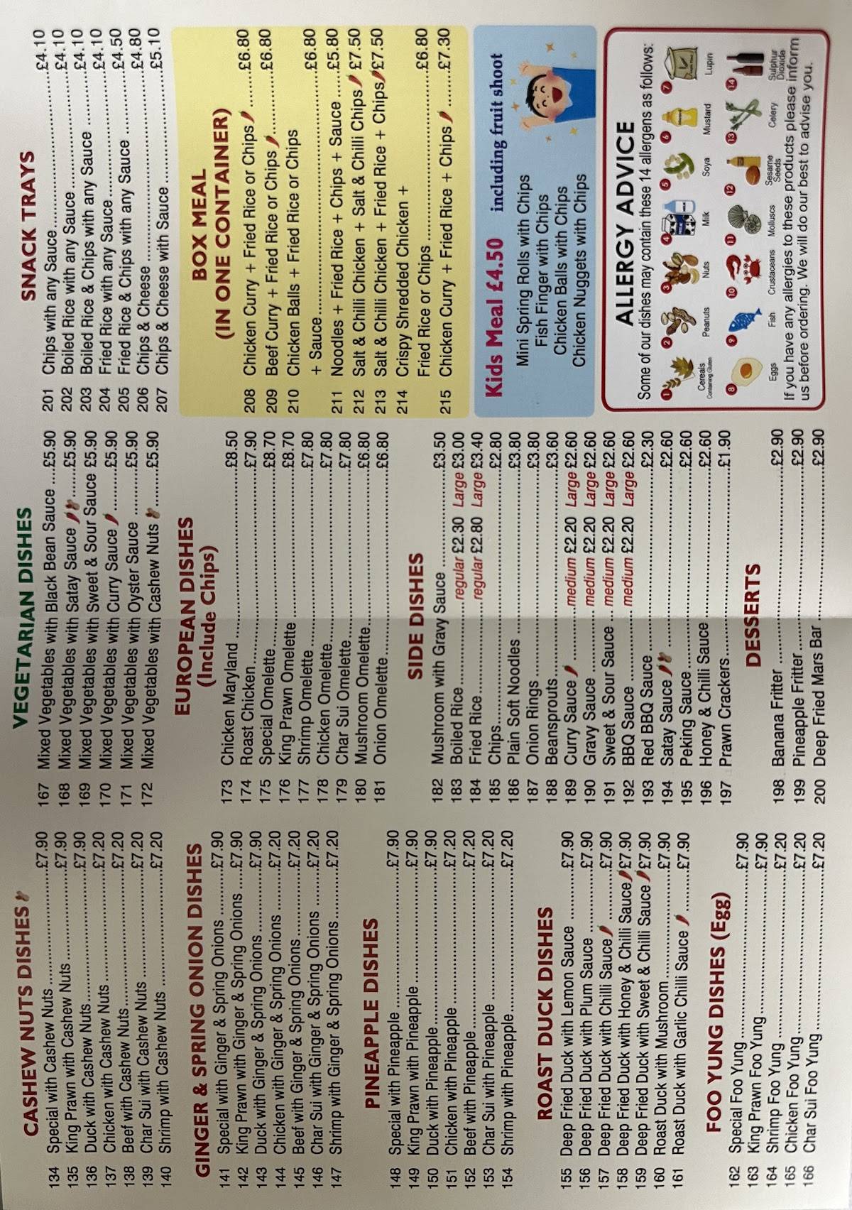 Menu at Panda House Sauchie restaurant, Alloa