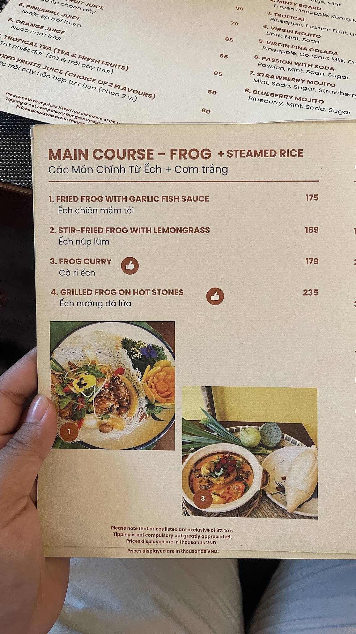 Menu at Pandan Leaf Saigon Restaurant & Rooftop Bar, Ho Chi Minh City