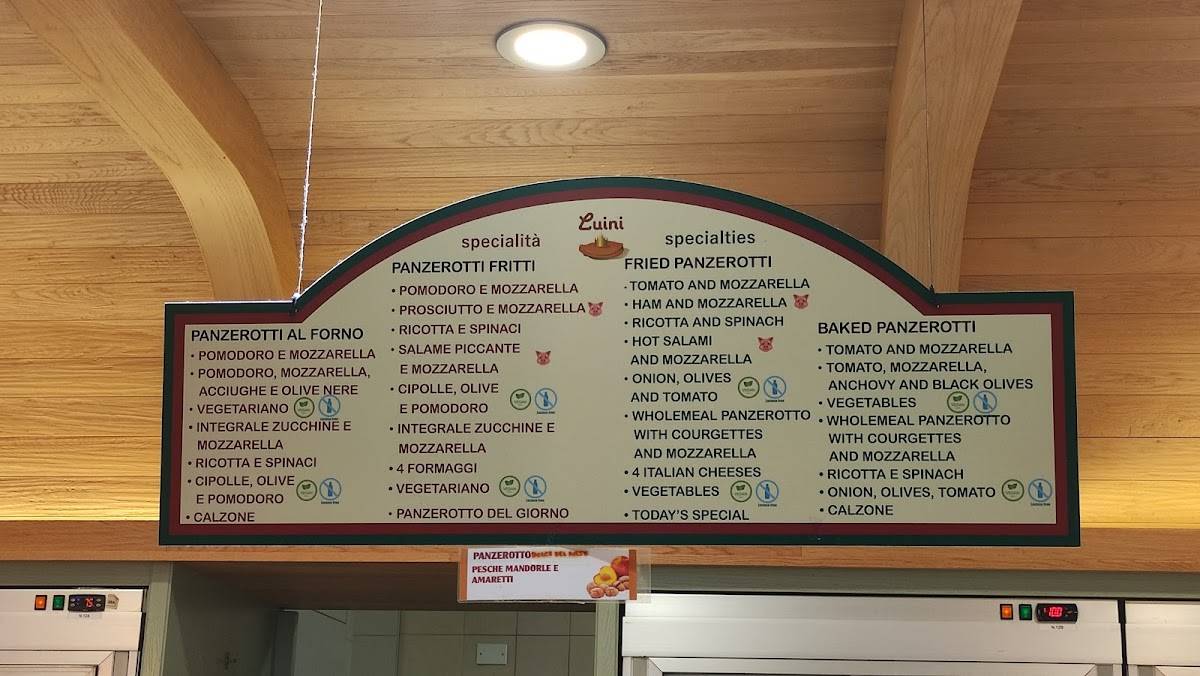 Carta de comida rápida Panzerotti Luini, Milan