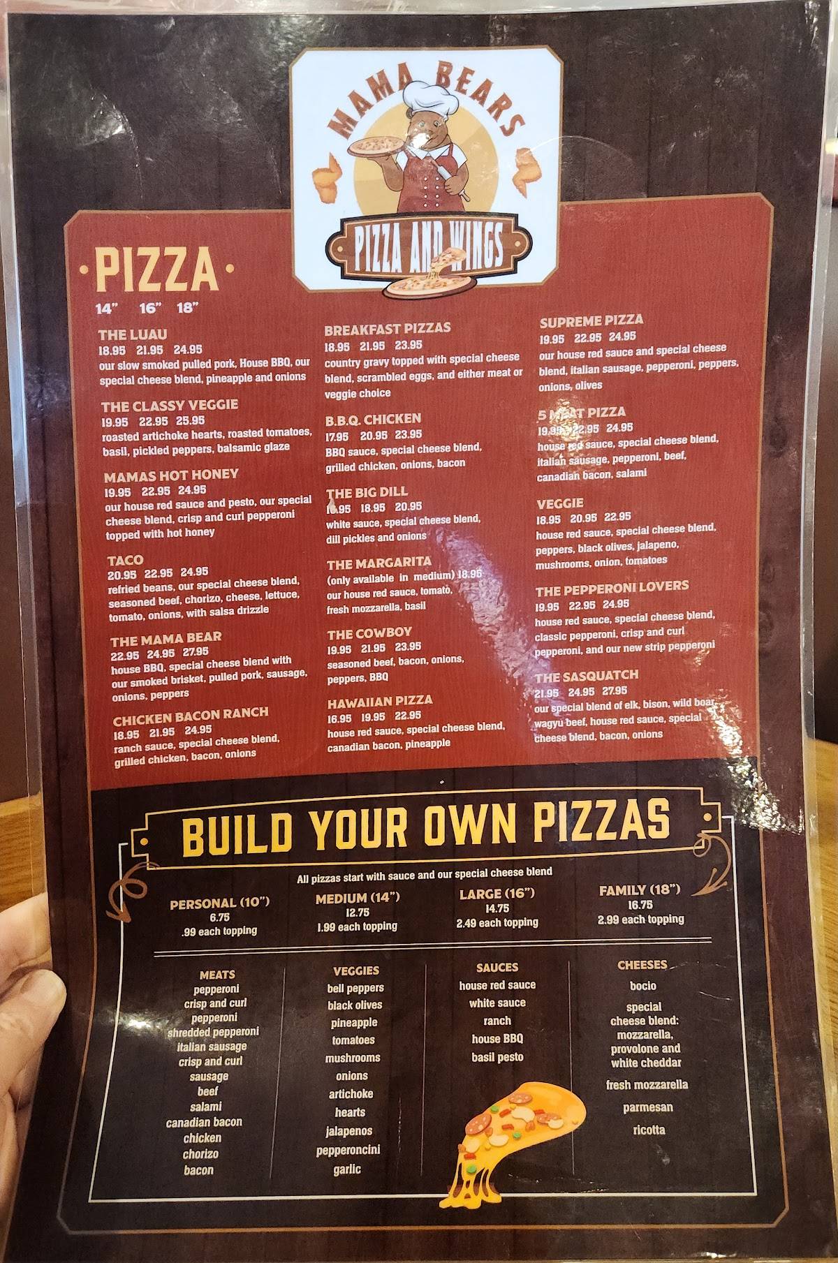 Menu at Papa Bear's West Family Restaurant & Bar, Chehalis