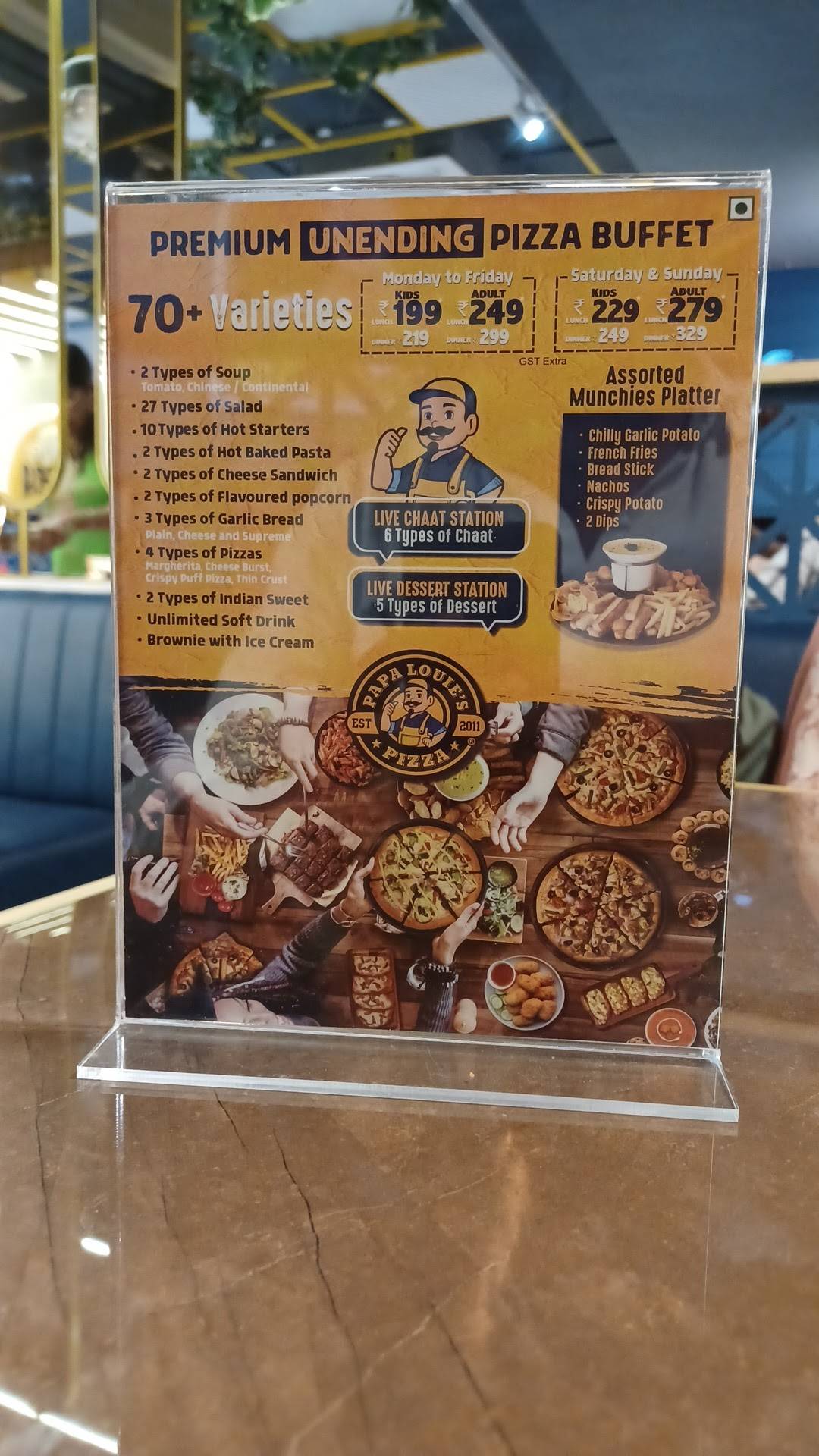 Menu at Papa Louie's Pizza Karelibaug, Vadodara