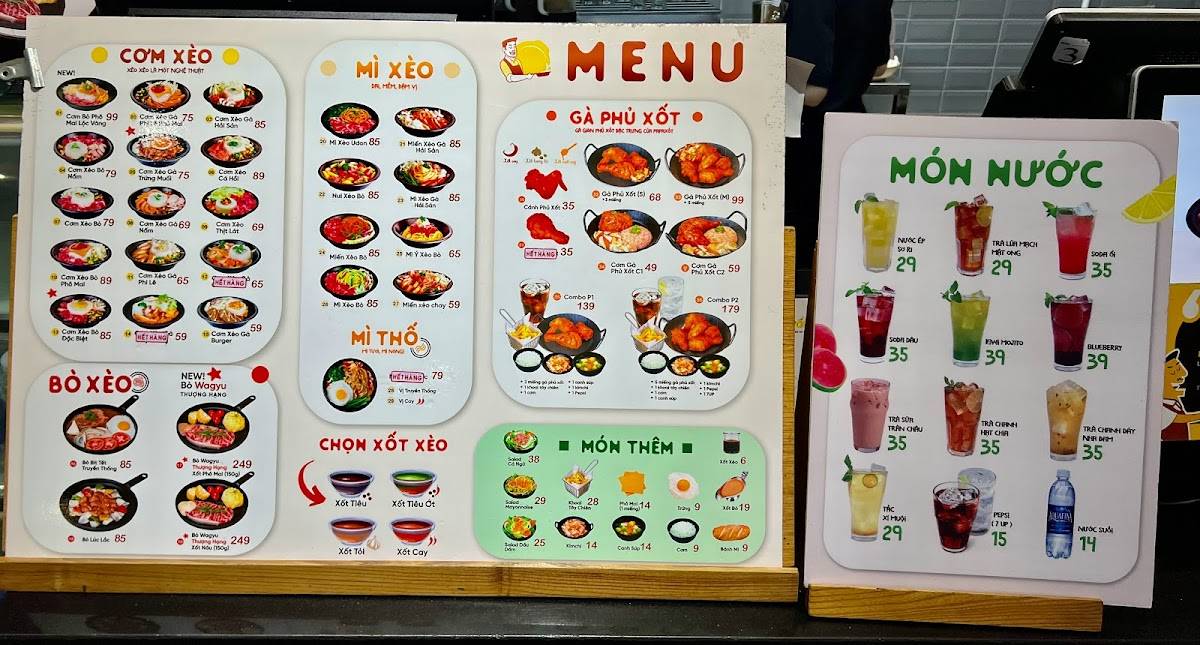 Menu at Papaxốt Đồng Đen restaurant, Ho Chi Minh City