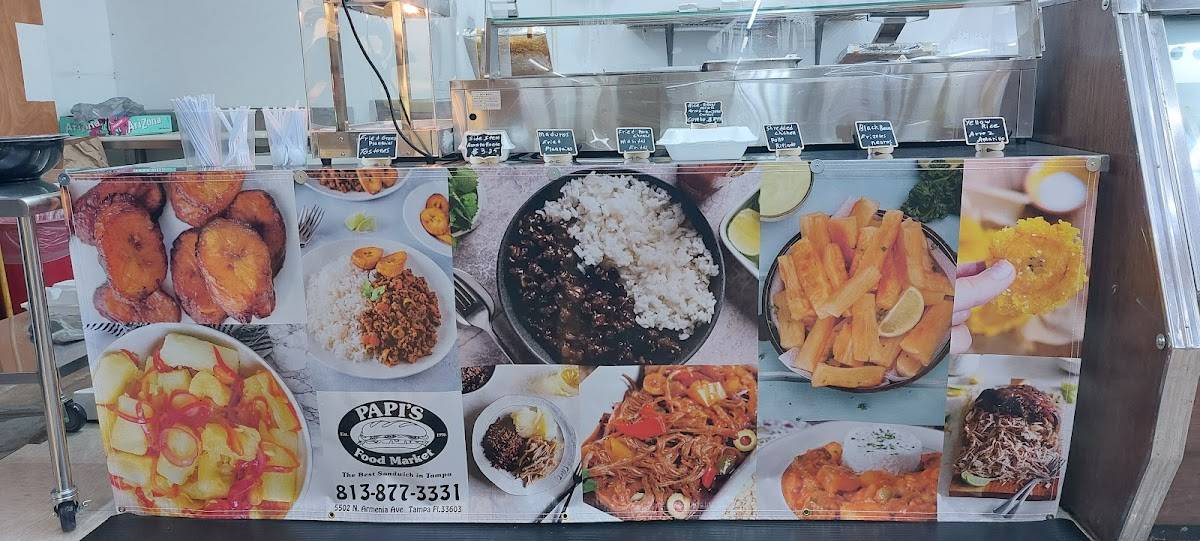 Menu at Papi's Food Market restaurant, Tampa