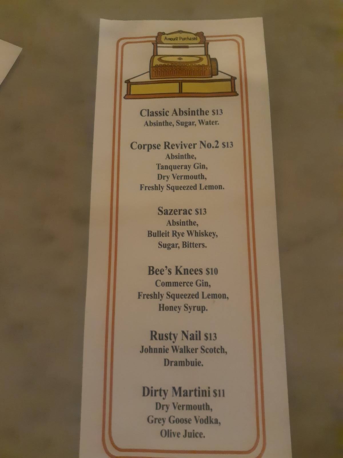 Menu at Paul & Jerrys Saloon pub & bar, Jerome
