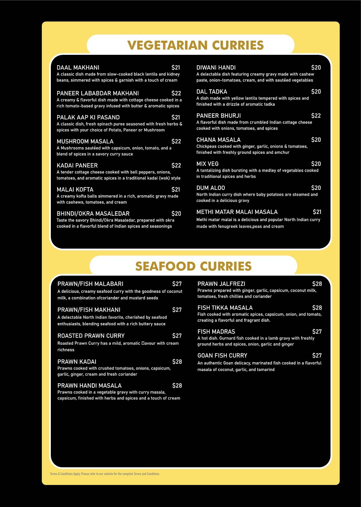 Menu at Perfect Plate - Indian Restaurant & Bar, Christchurch