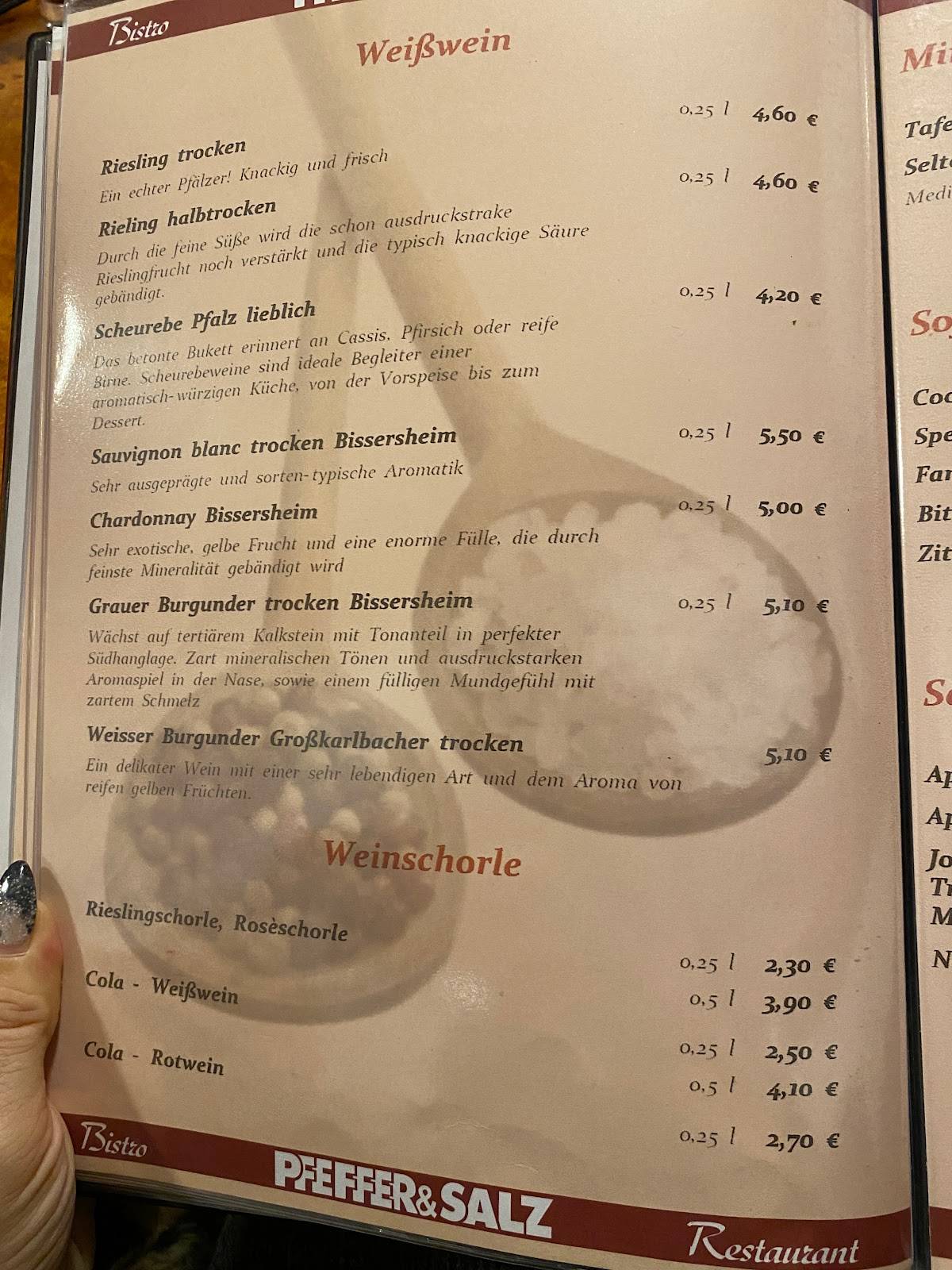 Menu Salz Pfeffer
