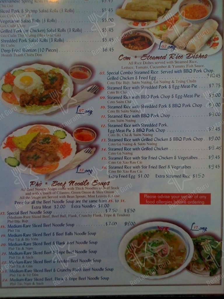 Menu at Pho Ha Vietnamese Noodle House restaurant, Calgary, 32 Ave NE ...