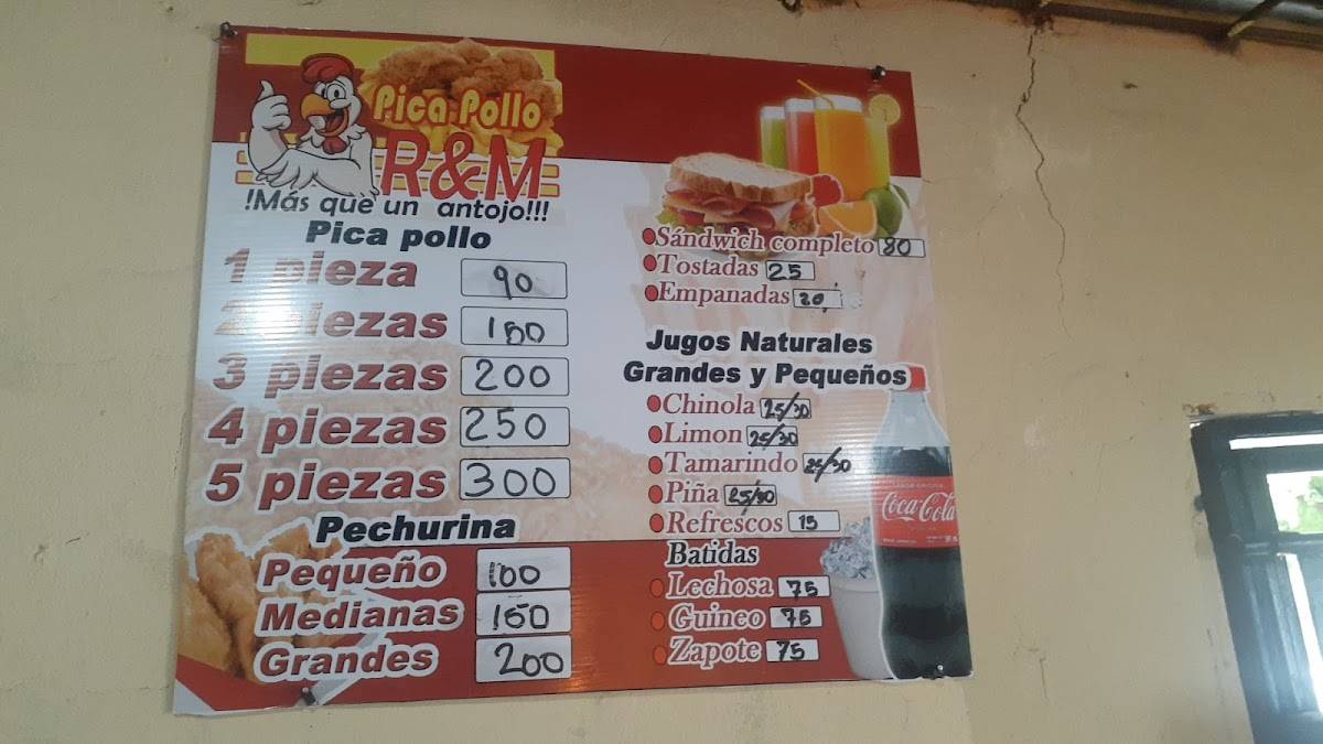 Menu at Pica Pollo R&M, Dominicana