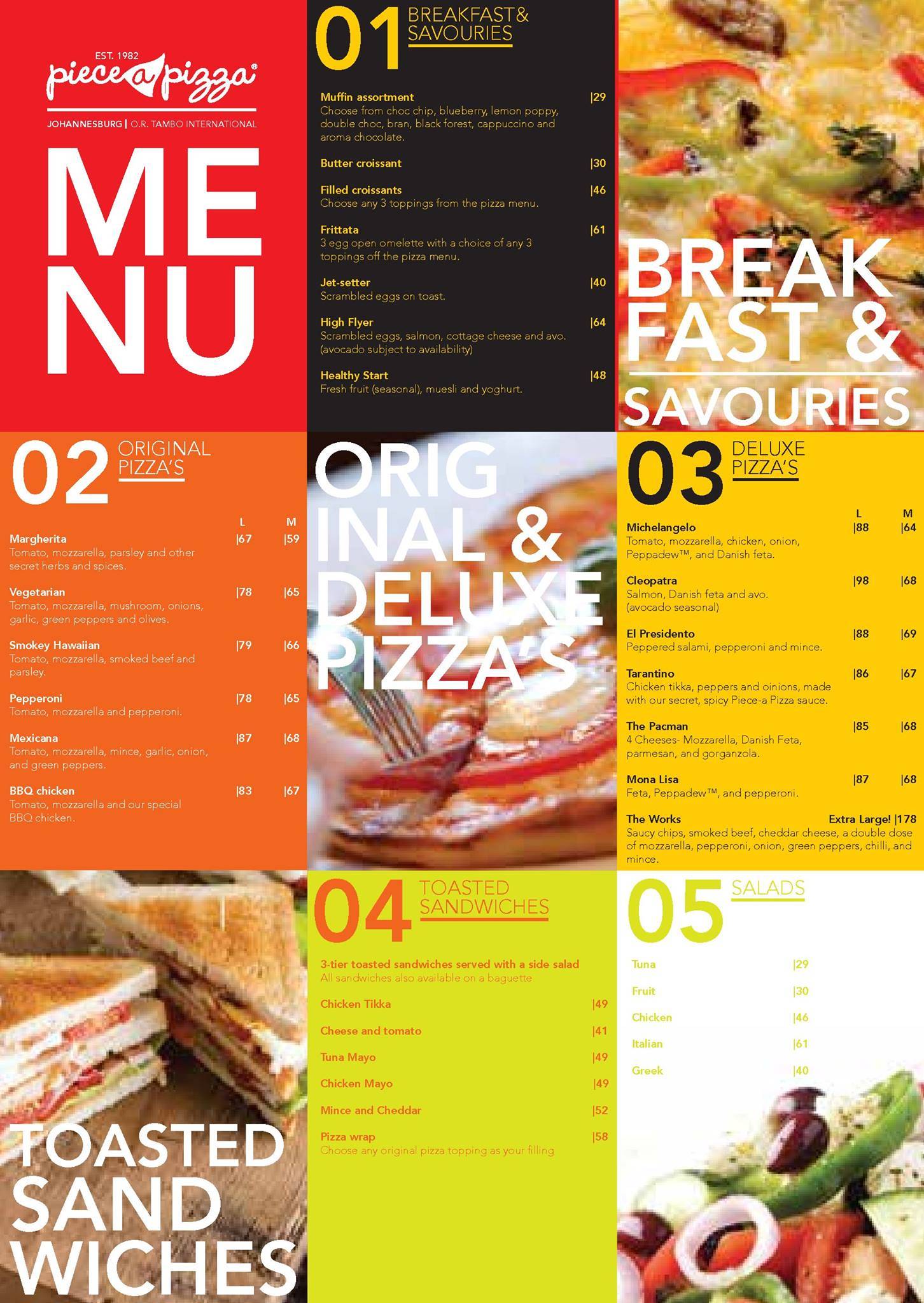 Menu at Piece A Pizza restaurant, Kempton Park