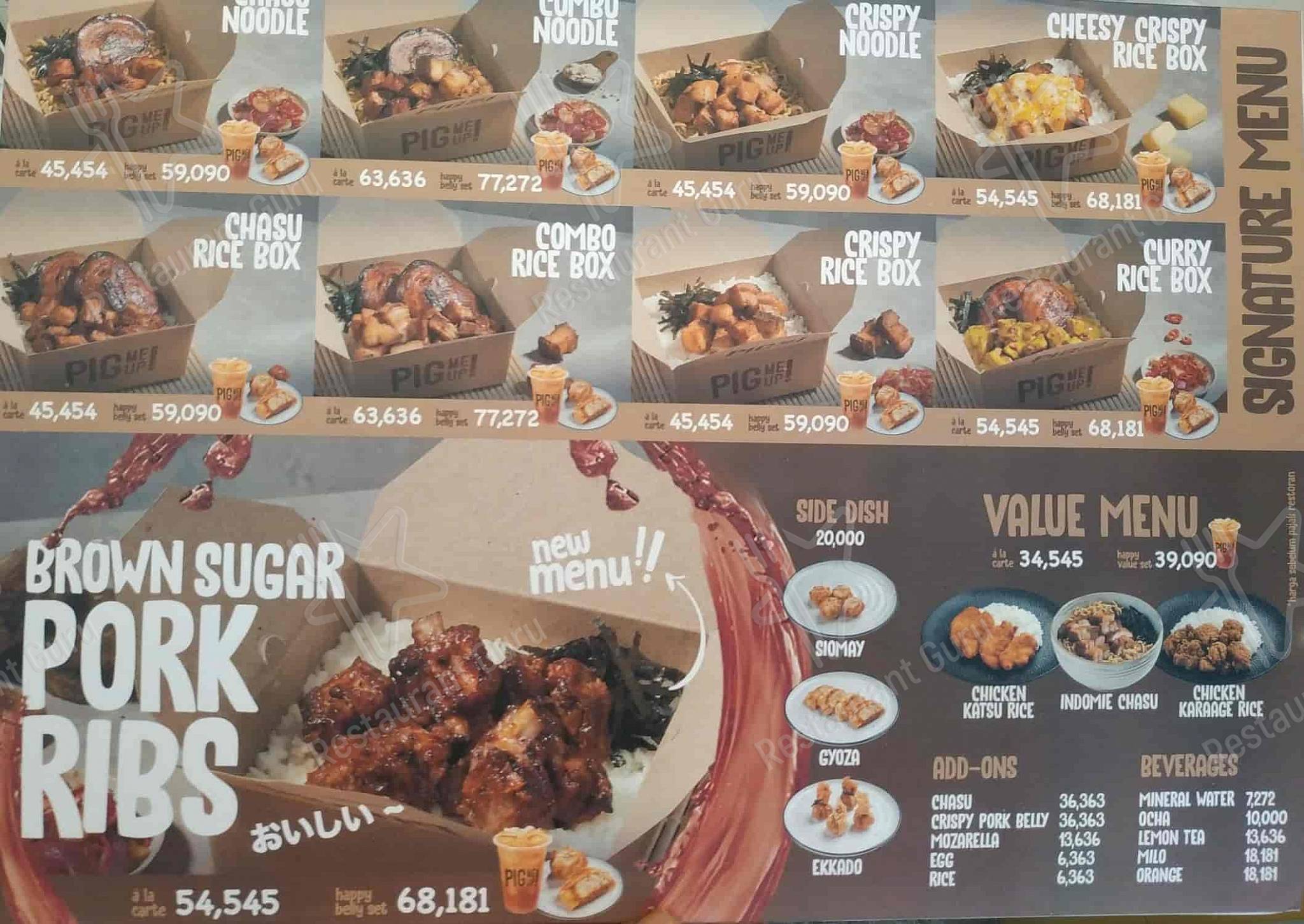 Menu at PIG Me Up! Lippo Mall Puri restaurant, West Jakarta, Lippo Mall ...