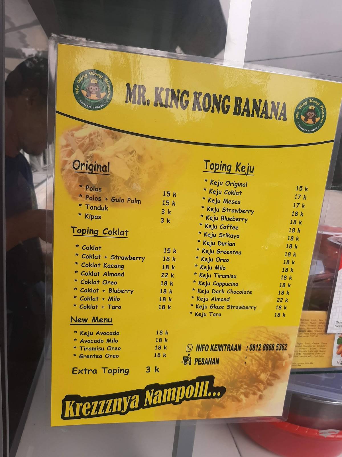 Menu at Pisang Goreng Mr. KingKong Banana restaurant, Bencongan Indah
