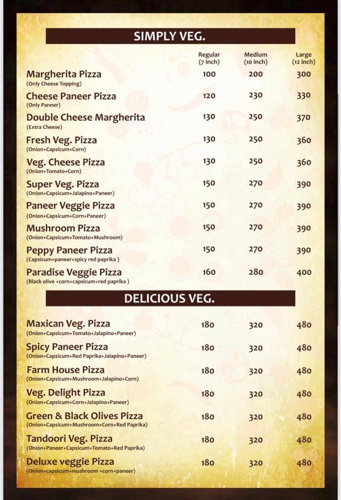 Menu at Pizza 360, Gurugram