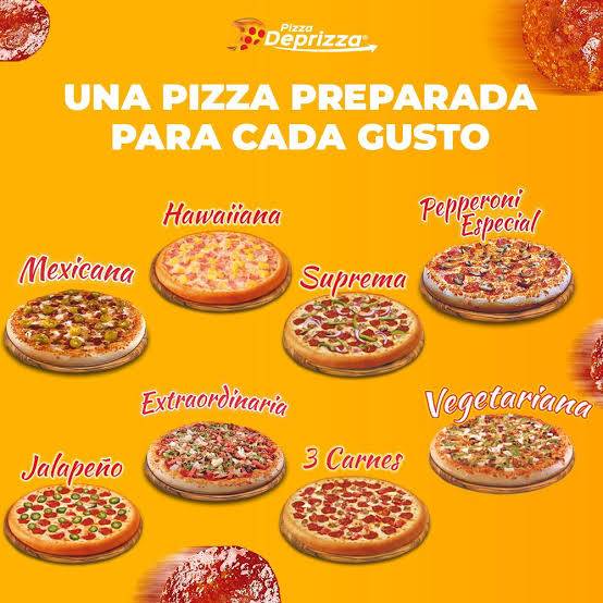 Carta del restaurante Pizza Deprizza Altamira, Altamira