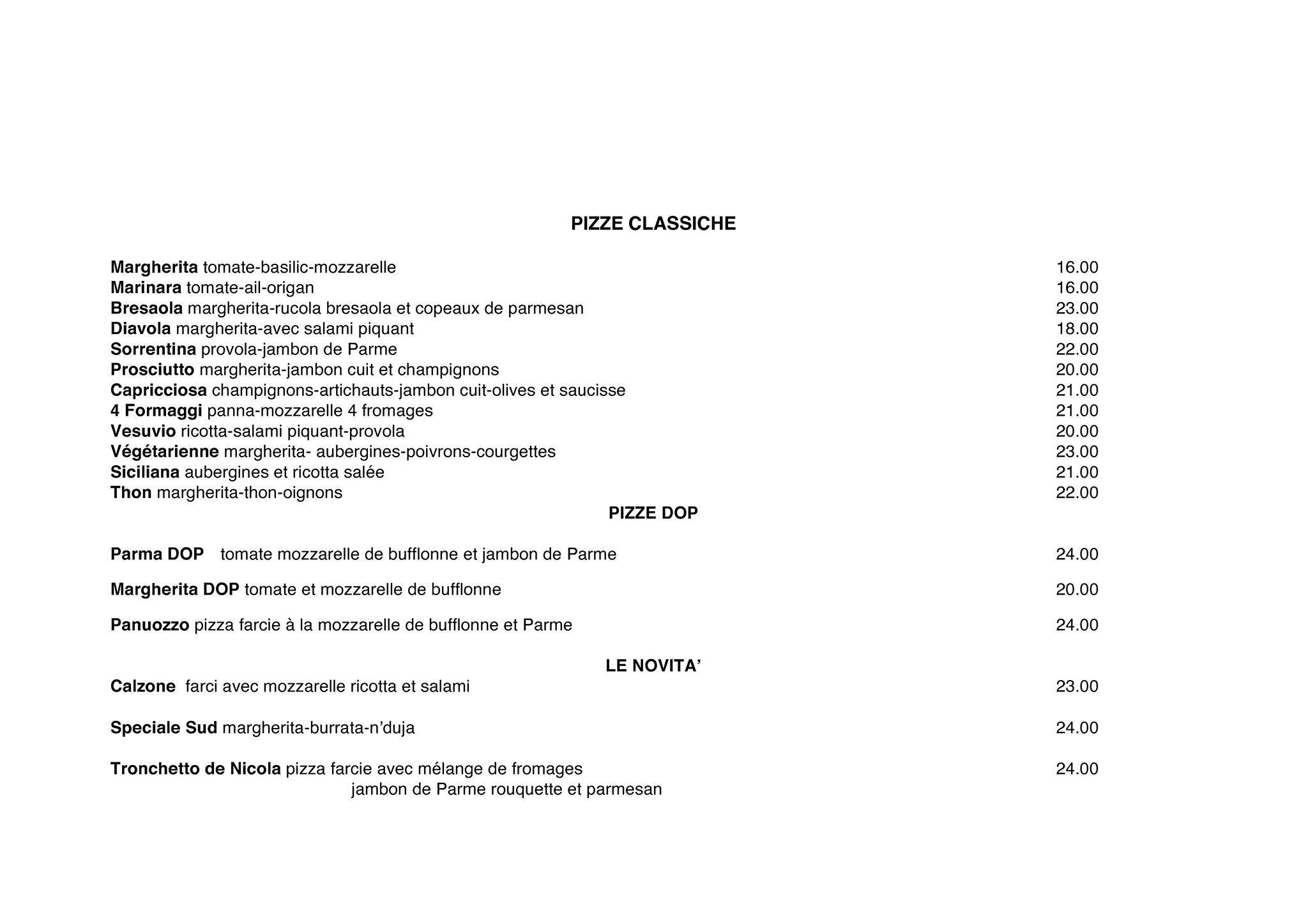 Menu au Le Contemporain, Villars-Sainte-Croix, Route de Cossonay 1