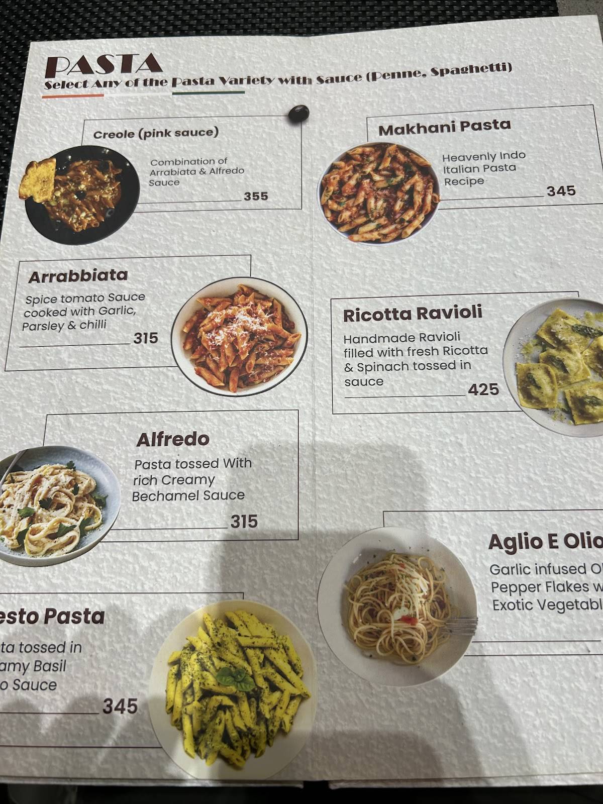 Menu at Pizzaiiolo Wood Fired SBR, Ahmedabad