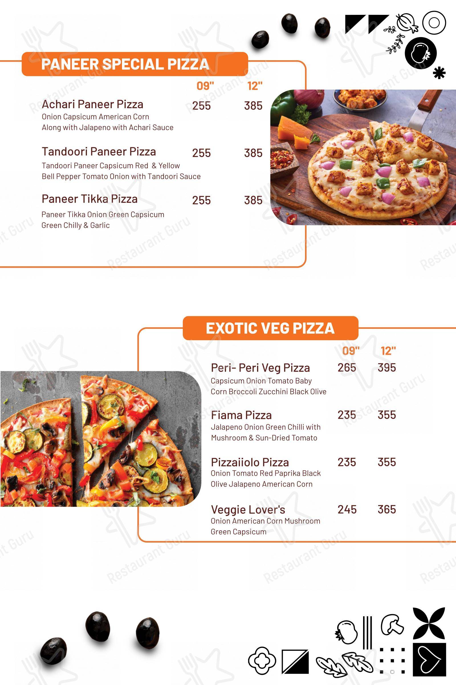 Menu at Pizzaiiolo Wood Fired SBR, Ahmedabad