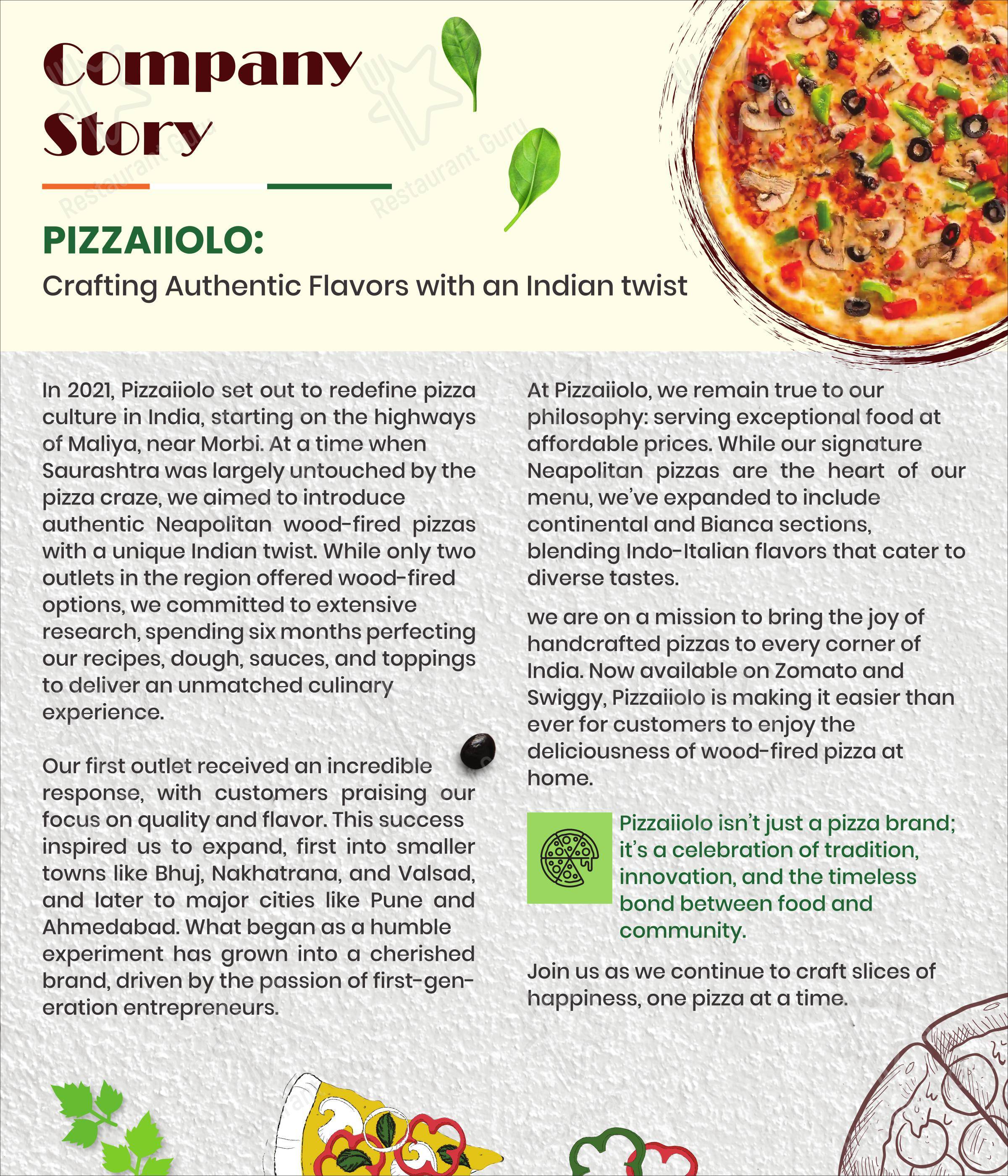Menu at Pizzaiiolo Wood Fired SBR, Ahmedabad