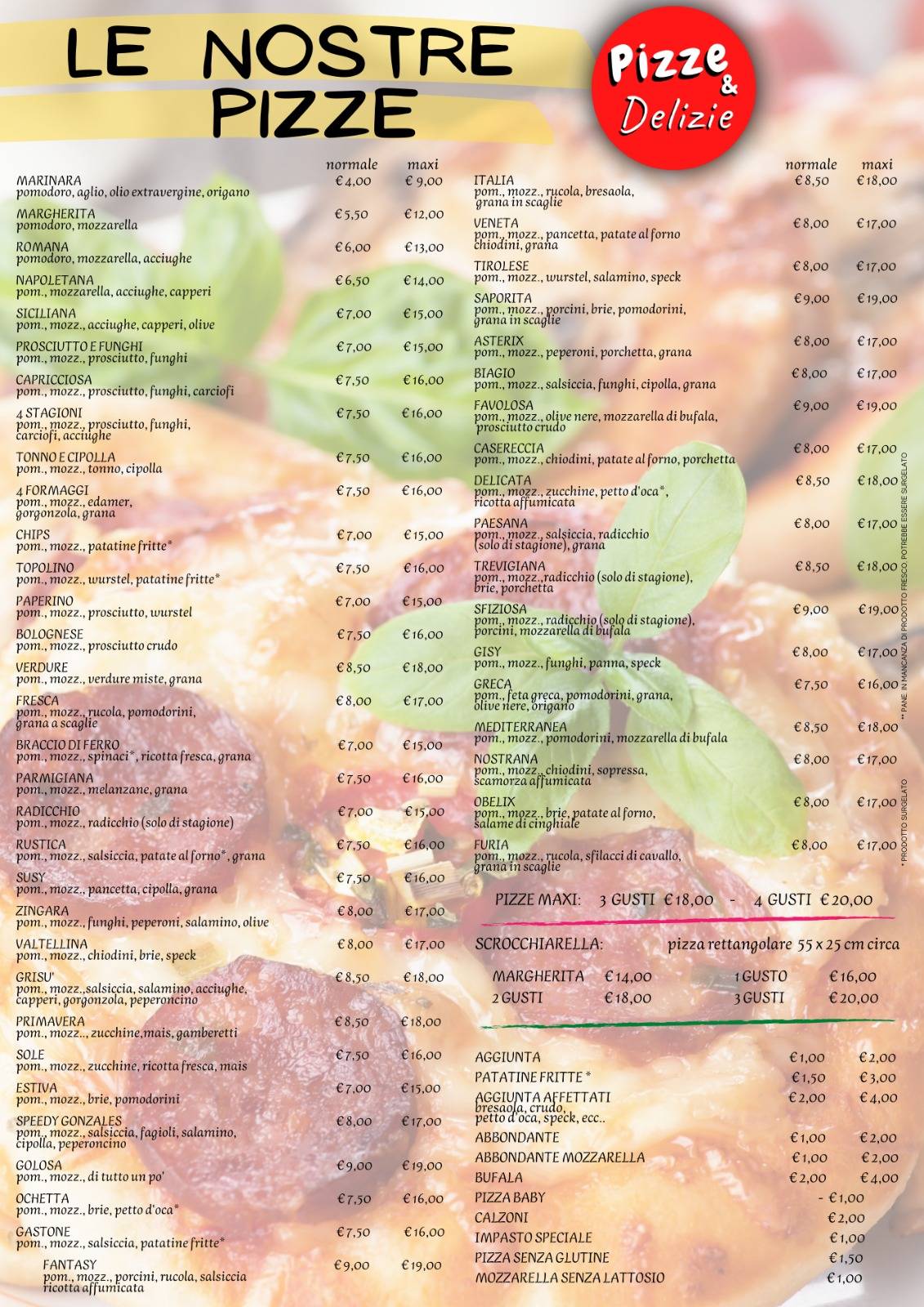 Menu da Pizzeria La Britola, Azzano Decimo