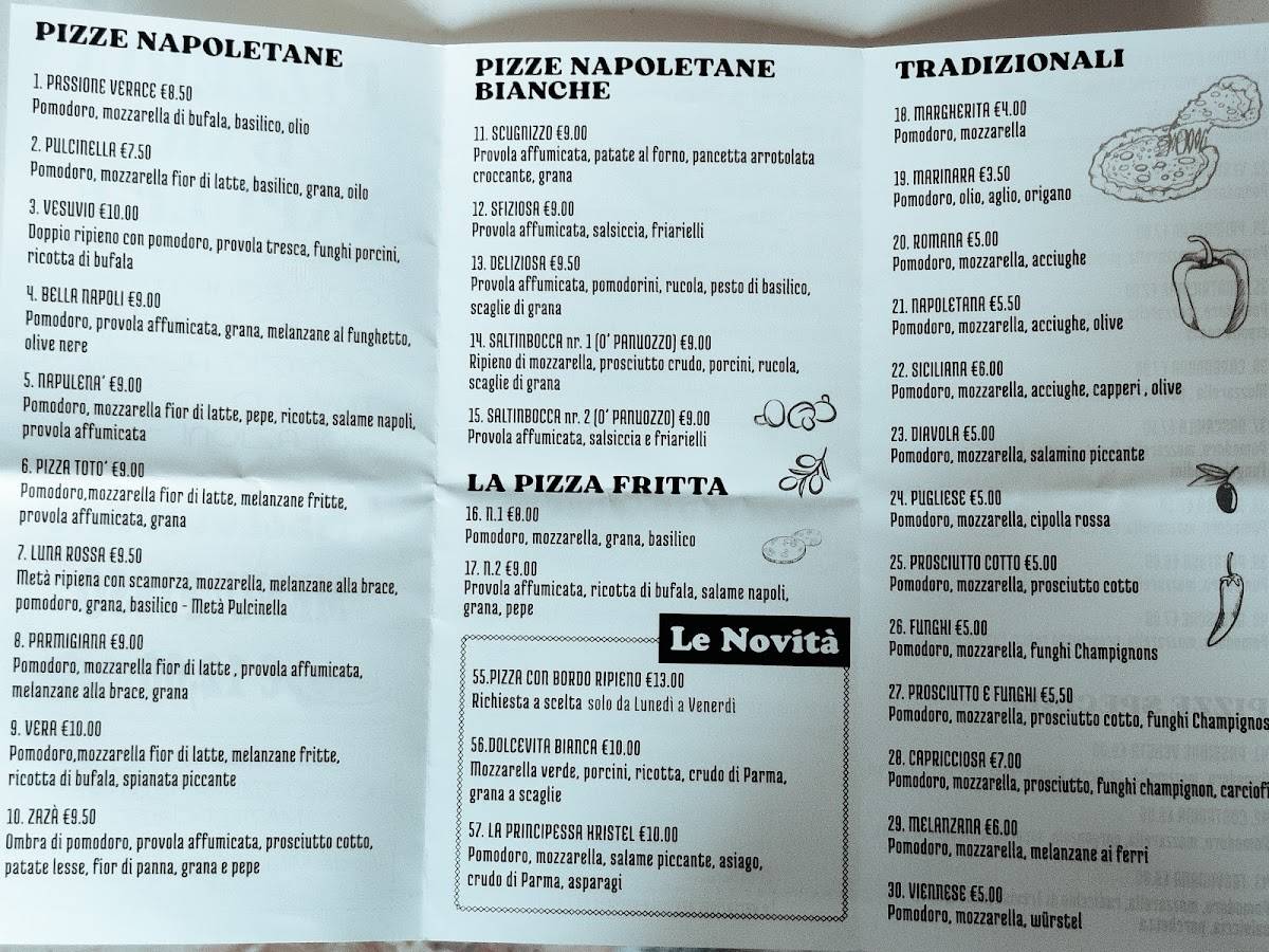 Menu da Pizzeria Bar Napule è, Vicenza