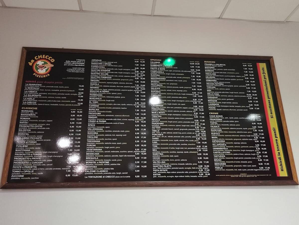 Menu at Pizzeria Da Checco, Castellucchio