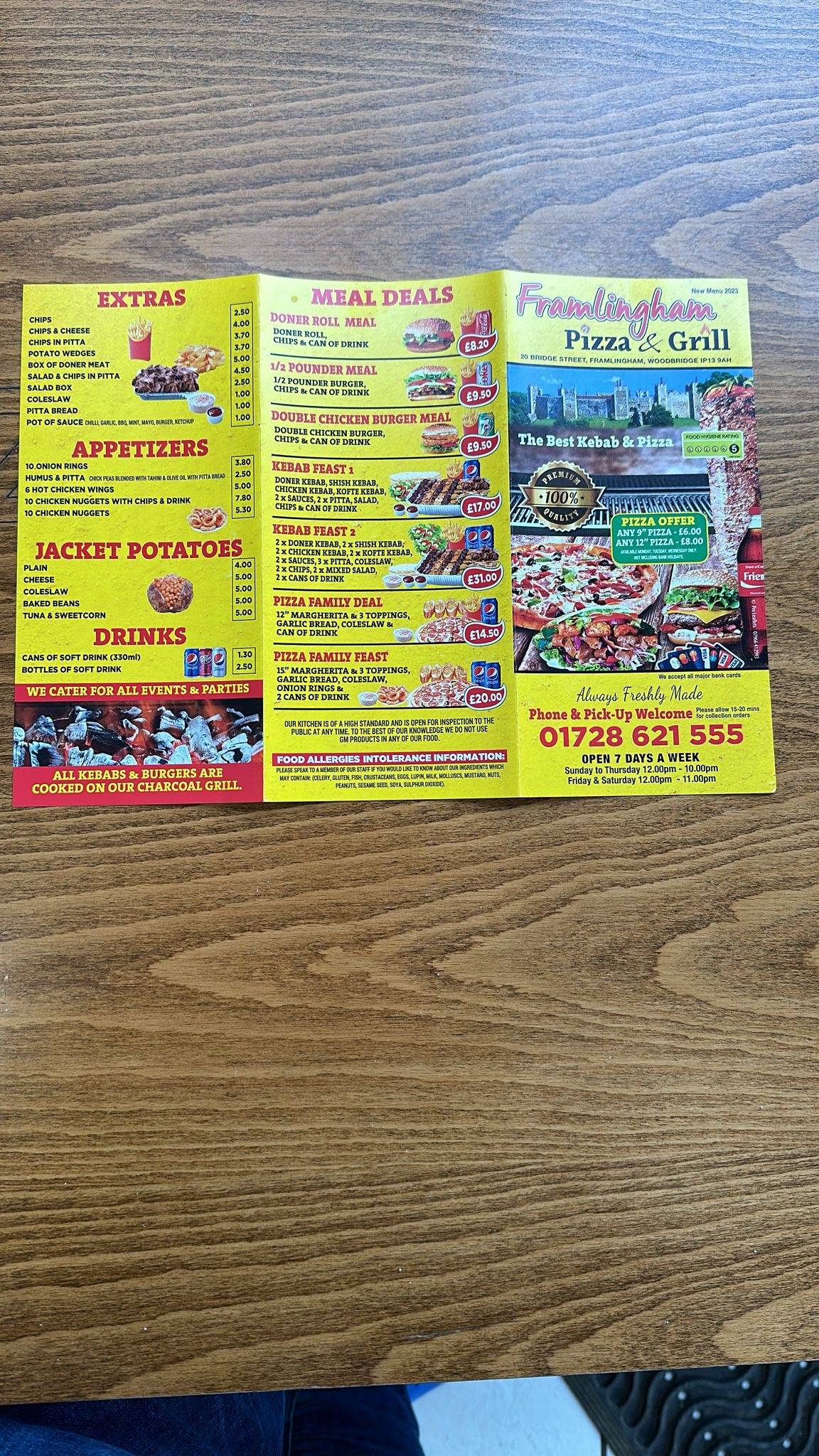 Menu at Framlingham Pizza & Grill pizzeria, Framlingham