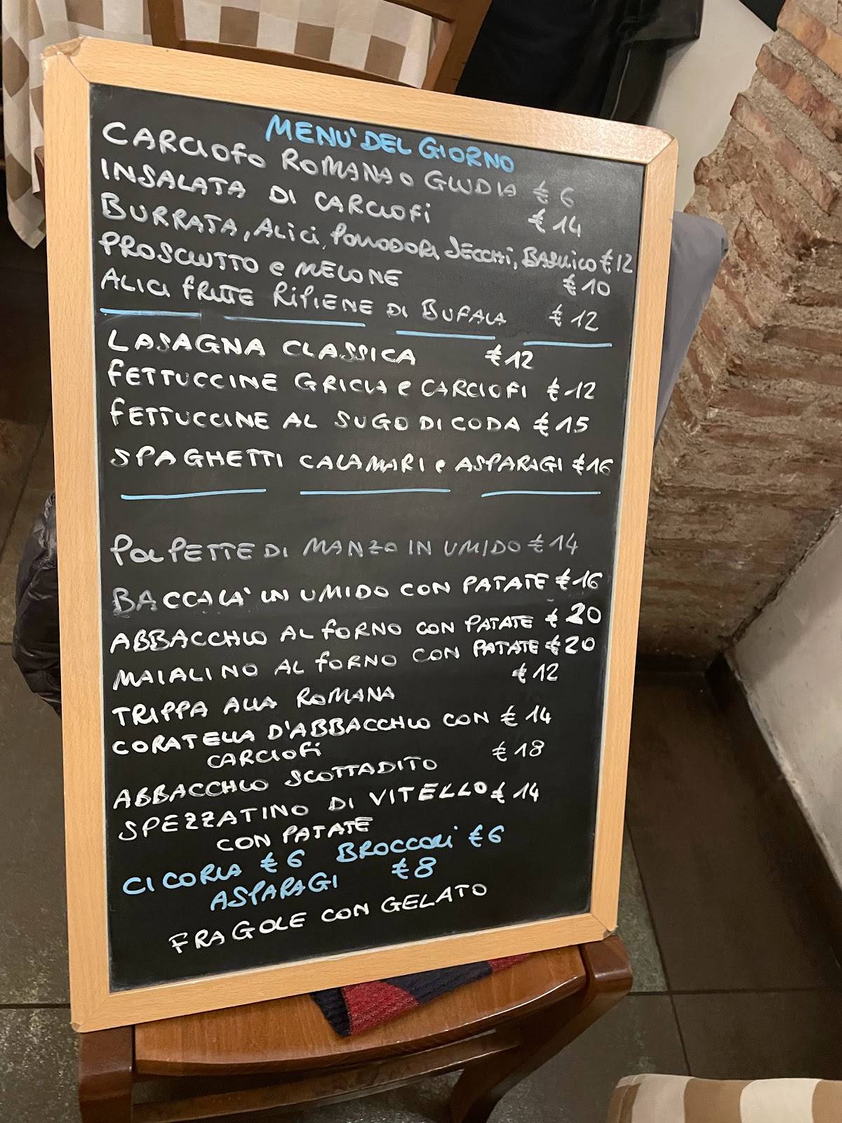 Menu da Il Corallo pizzeria, Roma, Via del Corallo