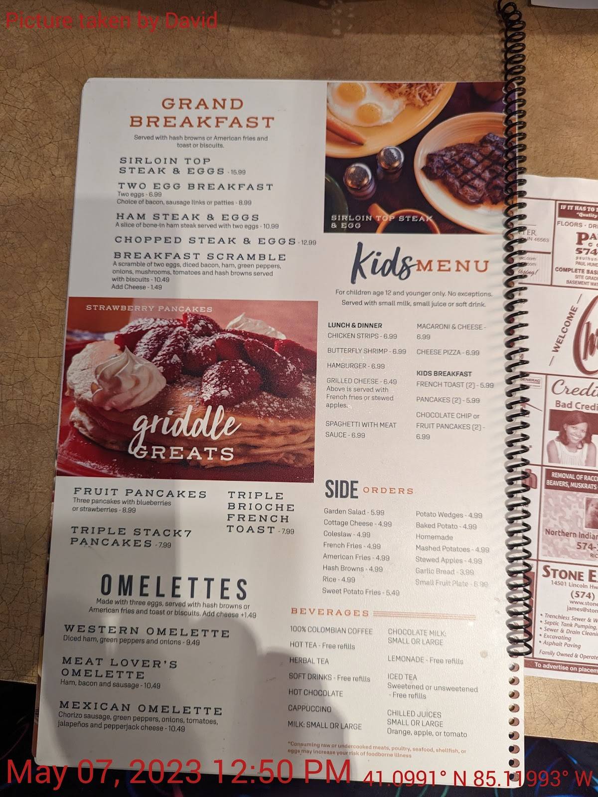 Menu at Christos Family Dining restaurant, Plymouth