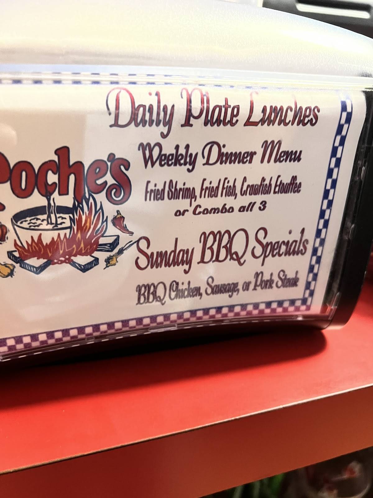 Menu at Poche's Market & Restaurant, Breaux Bridge