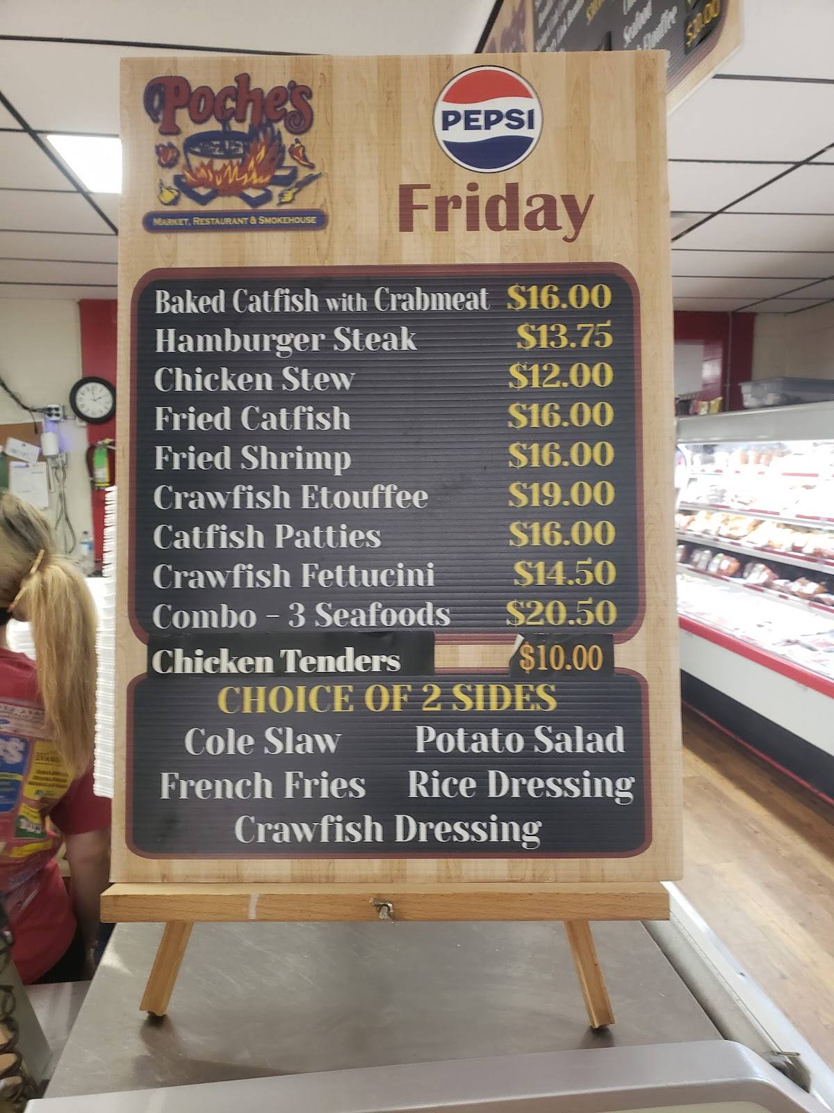 Menu at Poche's Market & Restaurant, Breaux Bridge