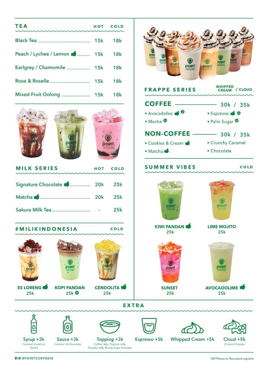 Menu at Point Coffee Gedhe Hos Cokro 33 Bali restaurant, Denpasar, Jl H ...