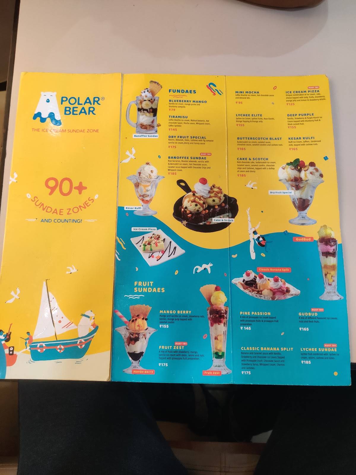 Menu at Polar Bear Ice Cream Sundaes - RMV 2nd Stage, Bengaluru, 1st Floor