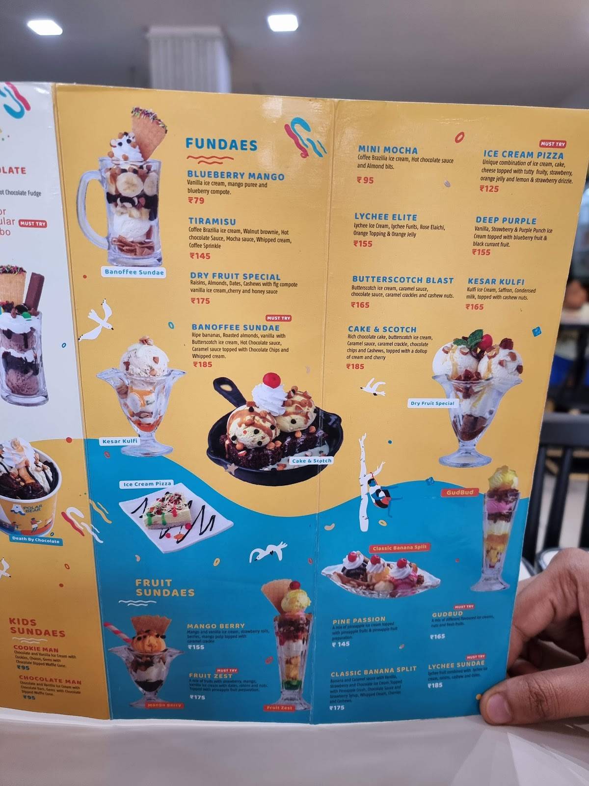 Menu at Polar Bear Ice Cream Sundaes - RMV 2nd Stage, Bengaluru, 1st Floor