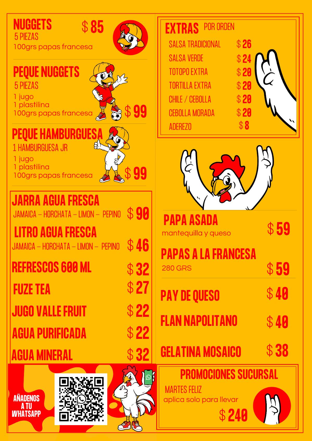 Carta del restaurante Pollo Feliz Mante, Ciudad Mante, Luis Echeverría ...