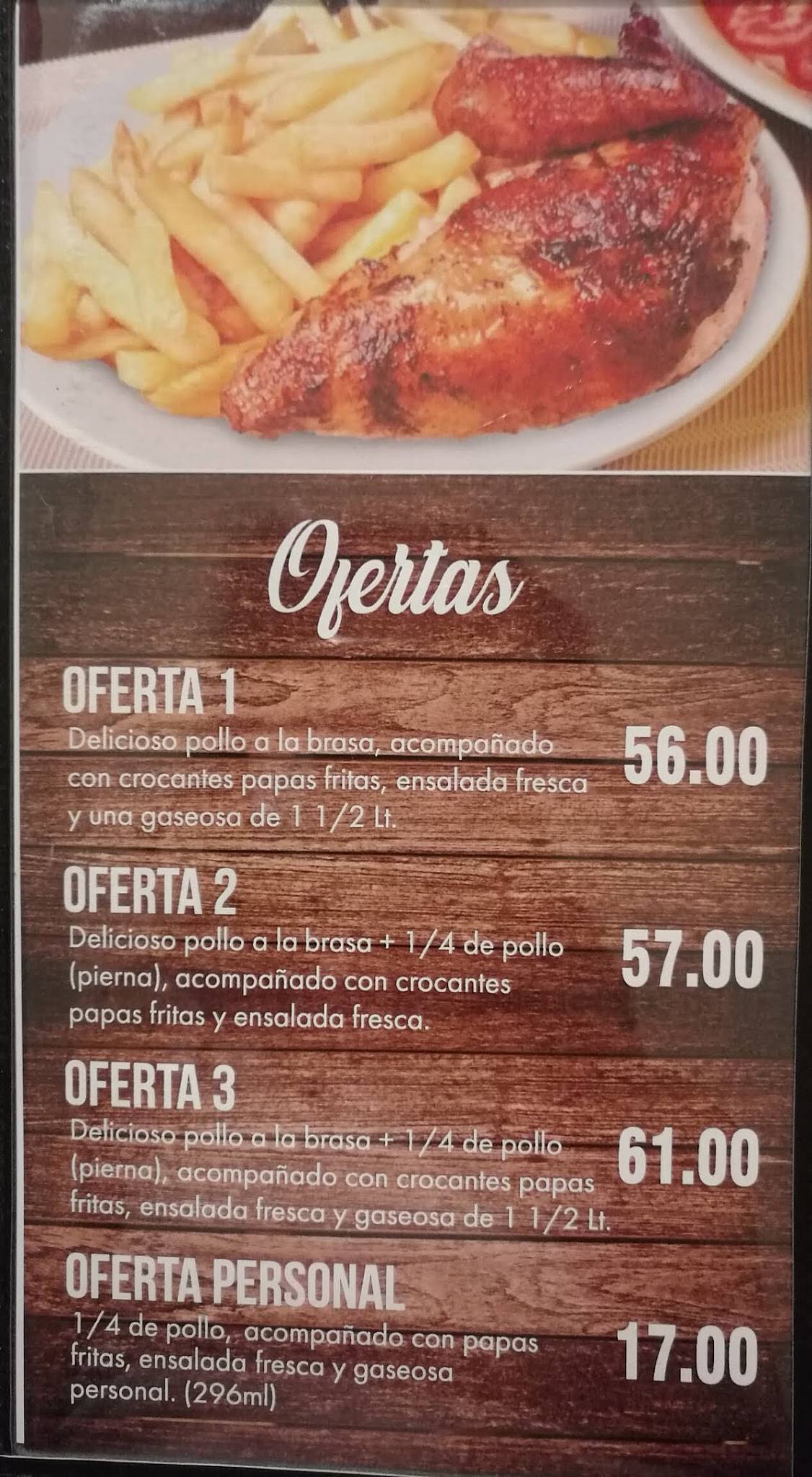 Carta de Pollos y Parrillas Machis - Tantamayo, San Martín de Porres