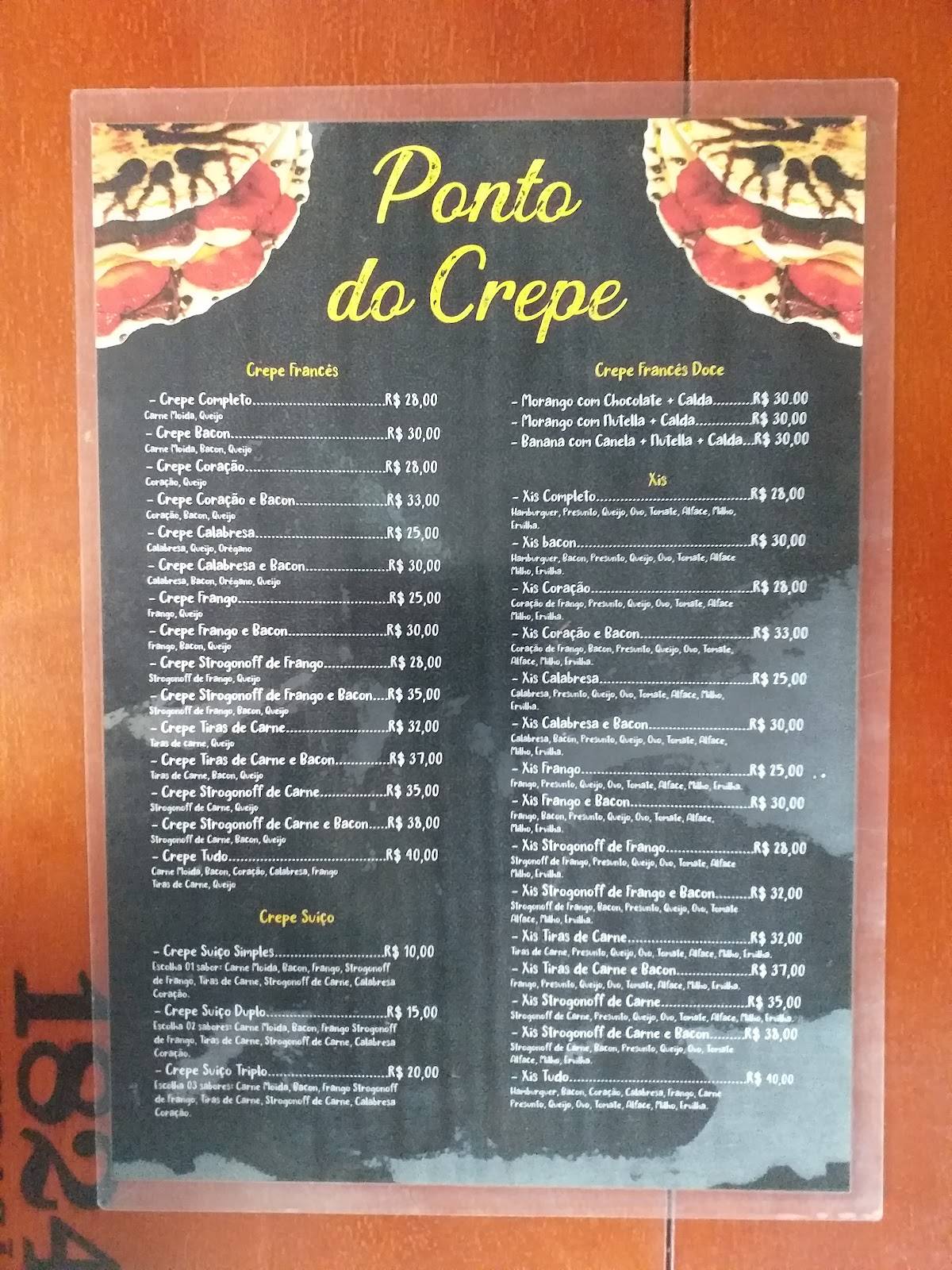 Menu em Ponto do Crepe pub & Bar, Gramado