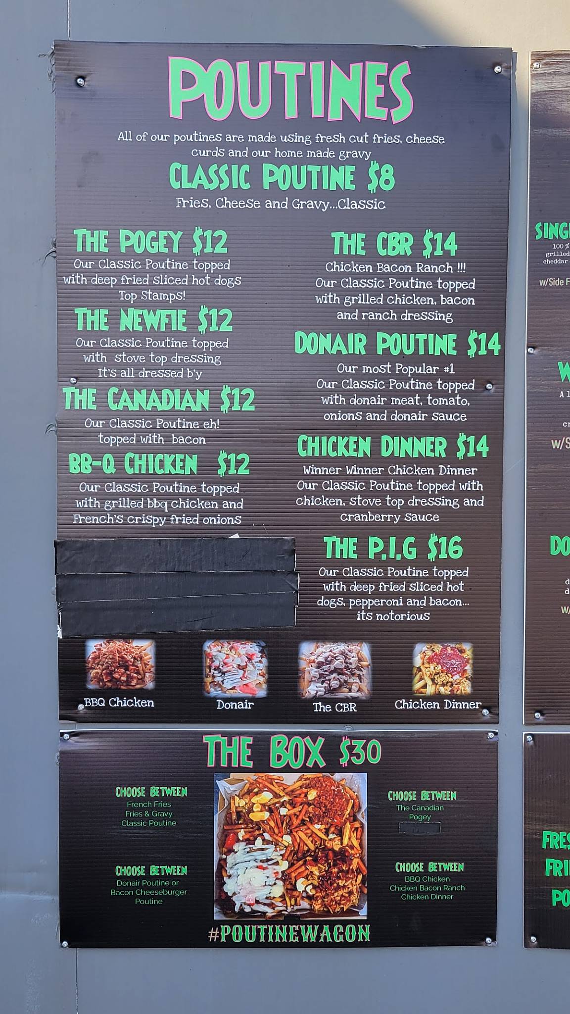 Menu at Poutinewagon restaurant, Saint John, 729 Rothesay Ave